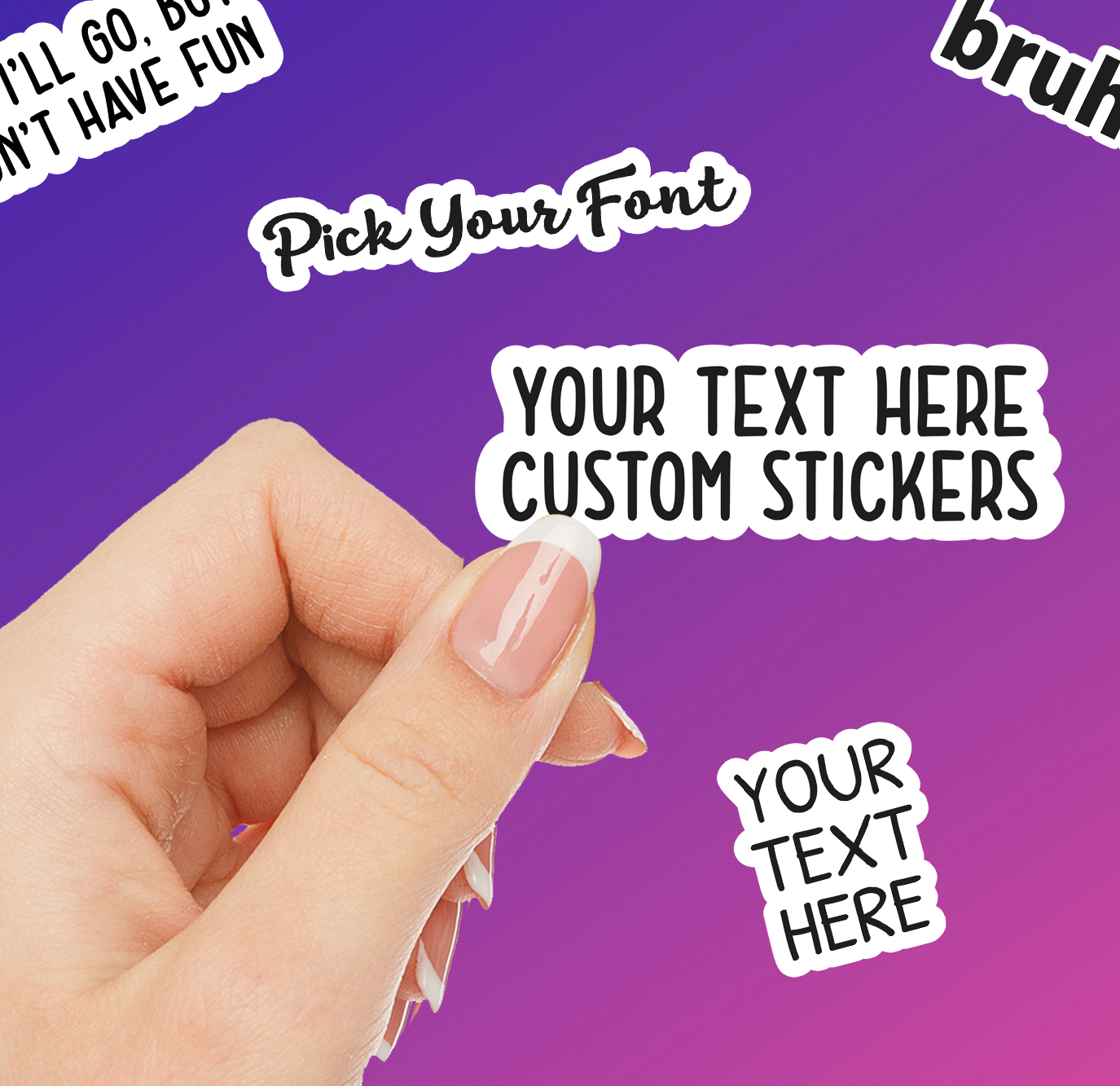 Custom Text Die-Cut Vinyl Stickers | Sticker Lodge
