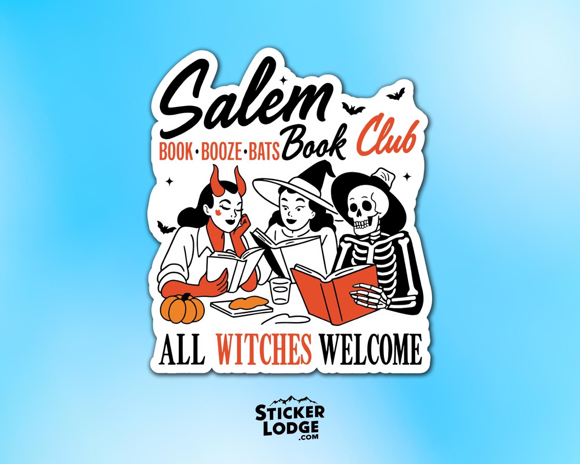 Salem Book Club All Witches Welcome Vinyl Sticker – Sticker Lodge