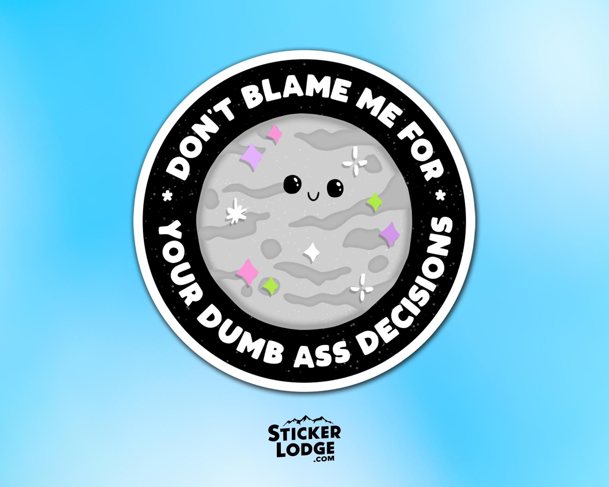 Don't Blame Me For Your Dumb Ass Decisions Vinyl Sticker – Sticker Lodge